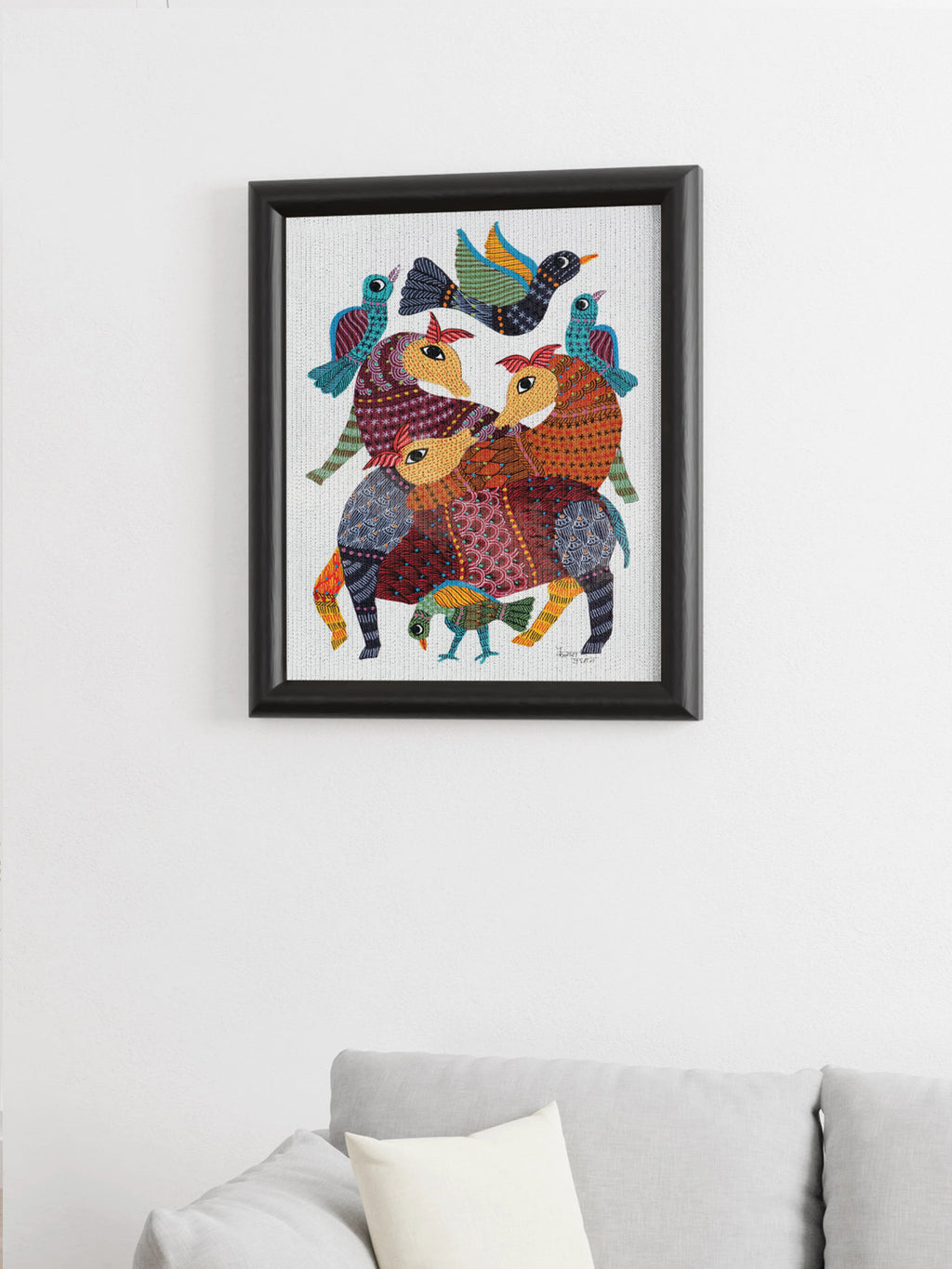 Harmony Gond Art Painting- Unframed | Shop Stylish, Unique and Elegant Designs at Flourish