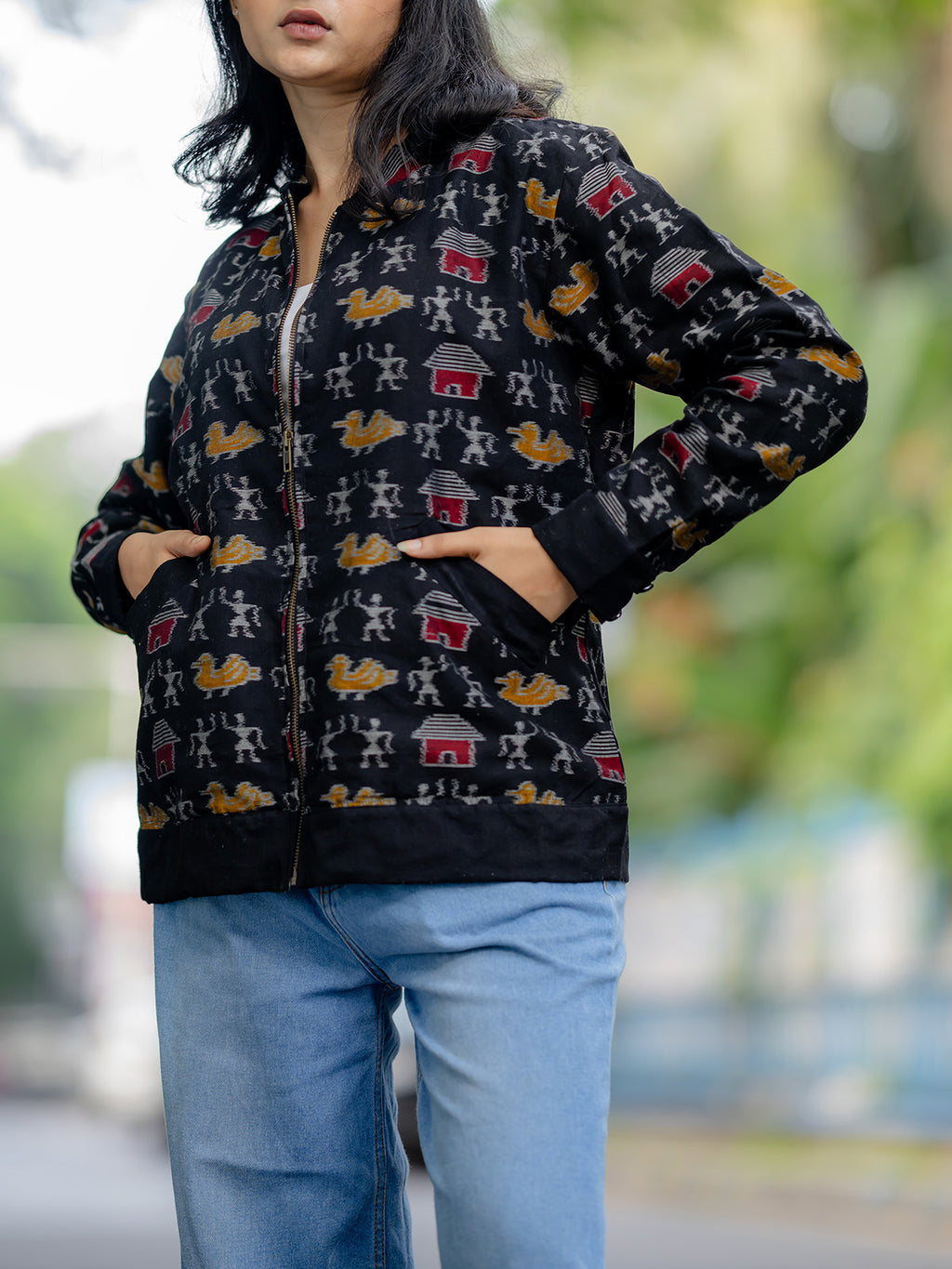 Flourish Women’s Jackets – Cotton Black Tribe Jacket for All Occasions