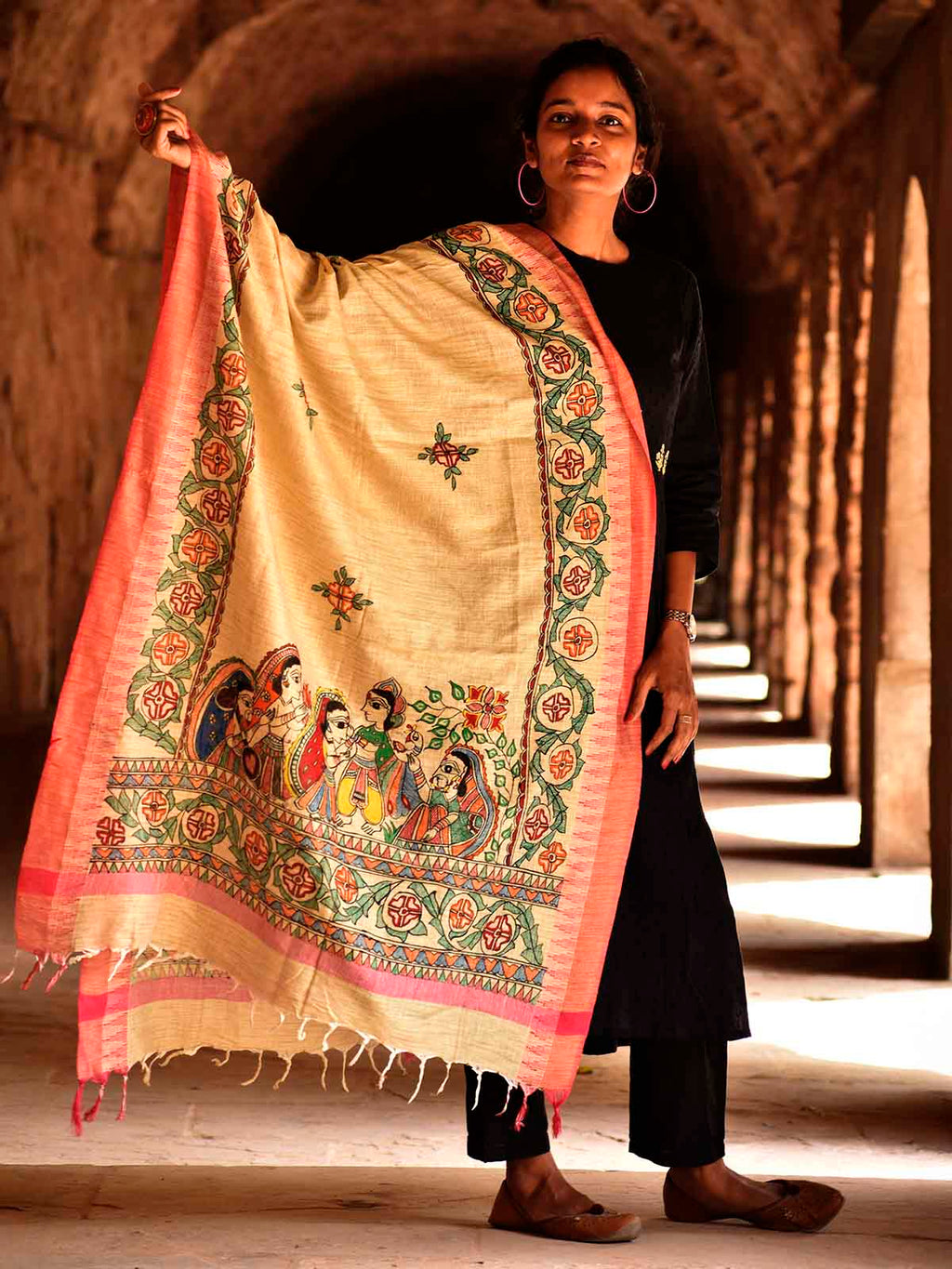 Ram Sita Cotton Dupatta - Diorama – Flourish