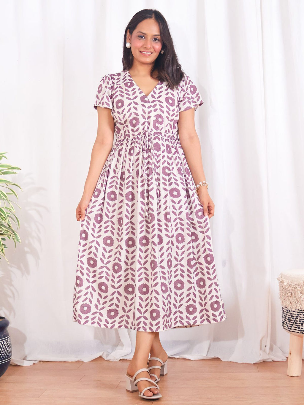 Shop Women Dresses at Flourish – Leah Fit-and-Flare White Dress for ...