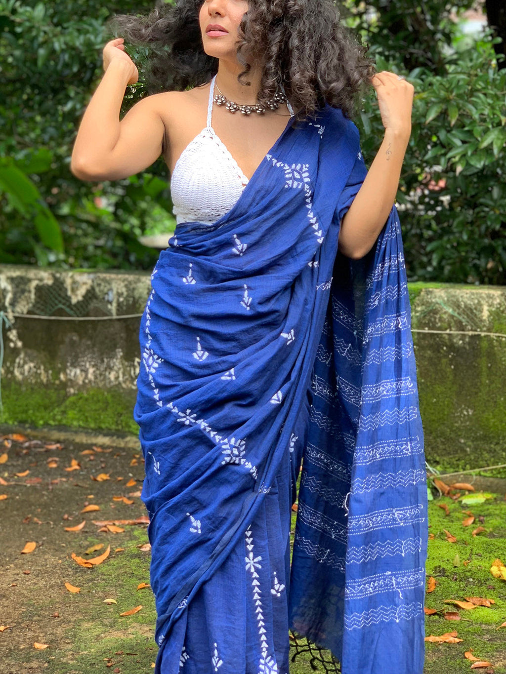 Flourish Women’s Saree – Kantha Cotton Saree for Party Wear