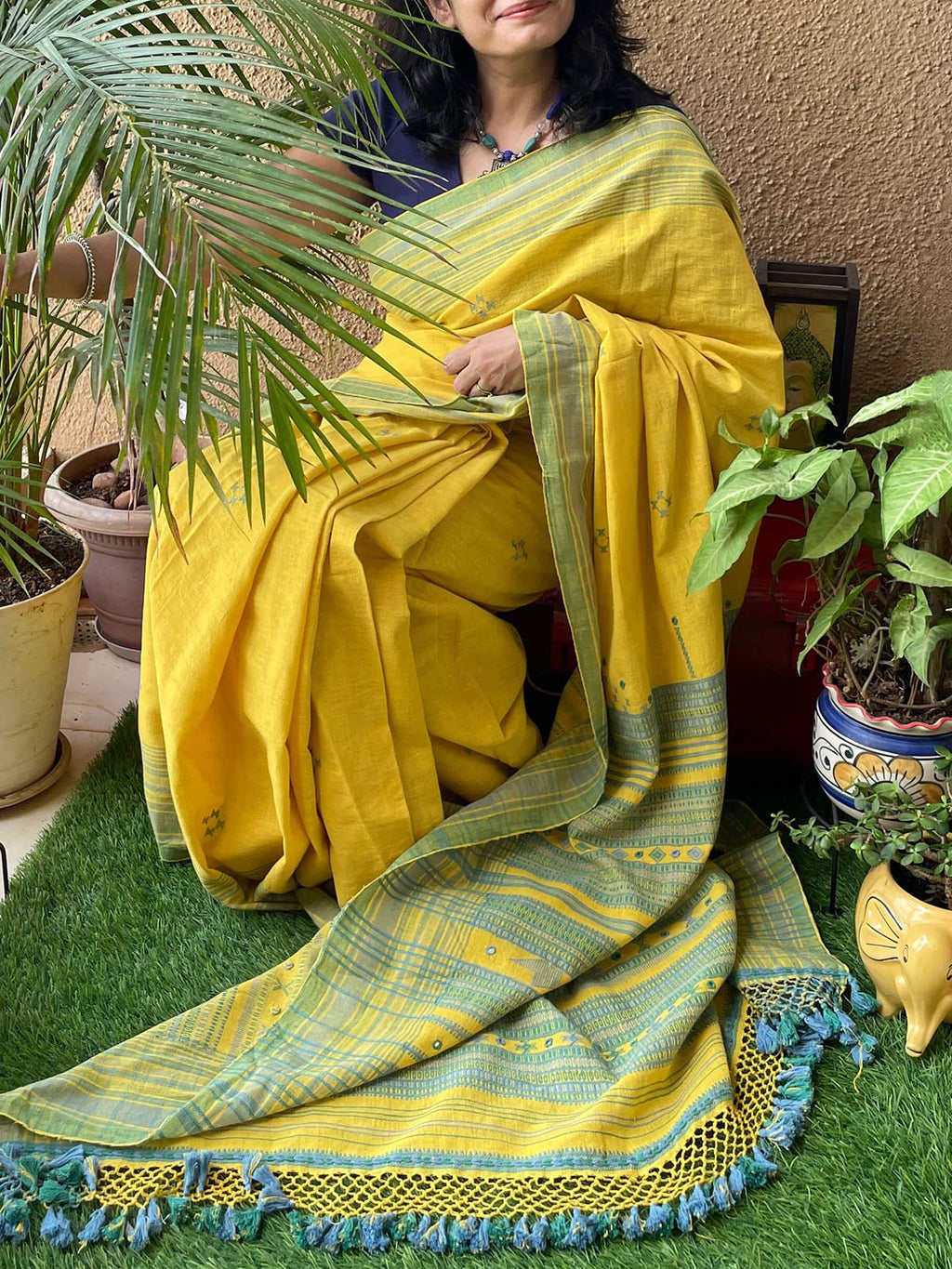 Flourish Women’s Saree – Sujni Kala Cotton Saree for Party Wear