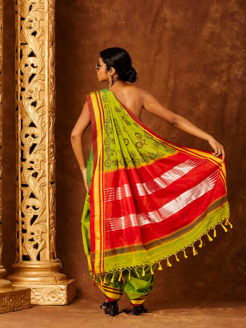 Flourish Women’s Saree – Handblock Print Viscose Cotton Saree for ...