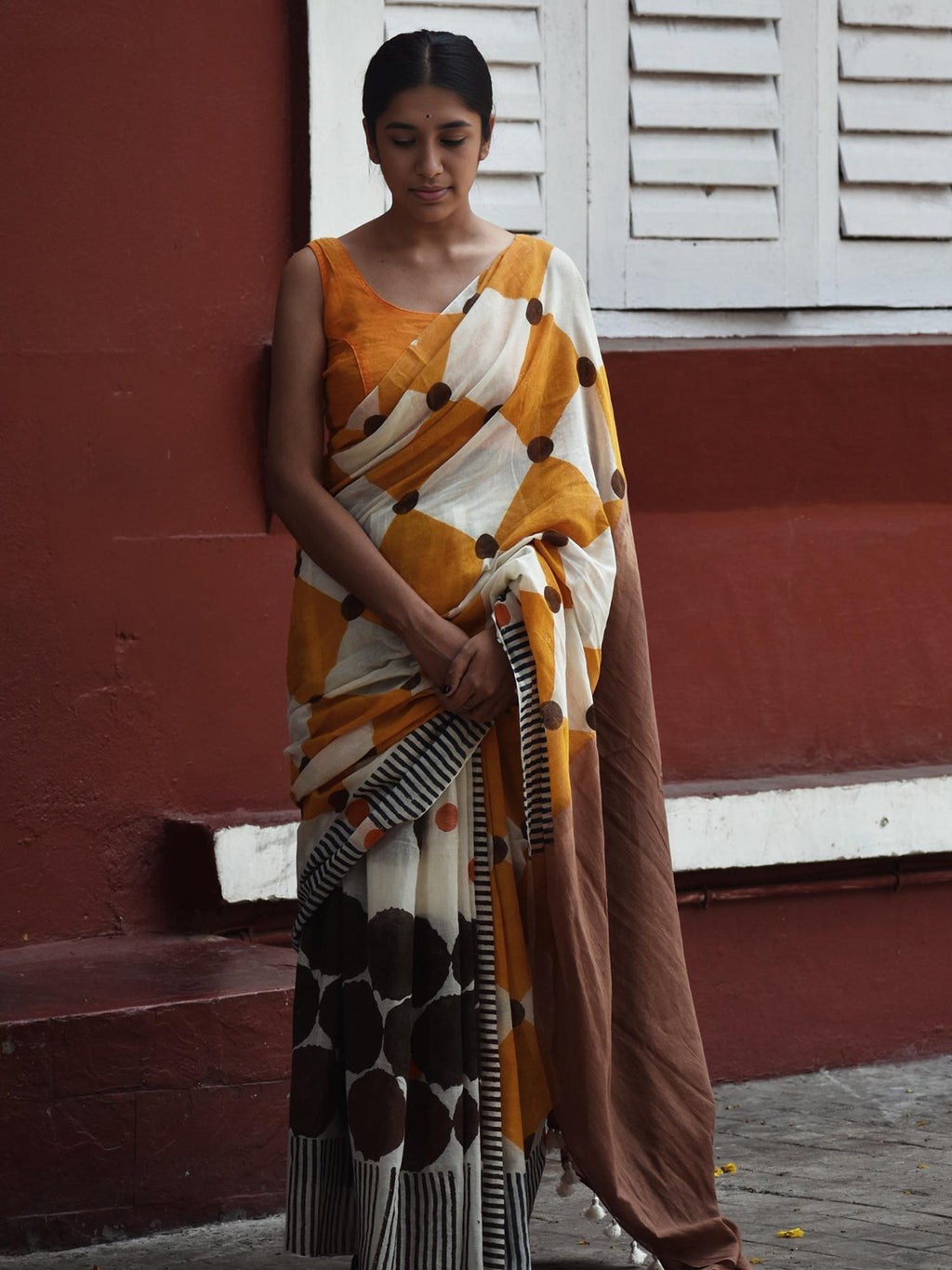 Flourish Women’s Saree – Hand Block Cotton Saree for Casual Wear