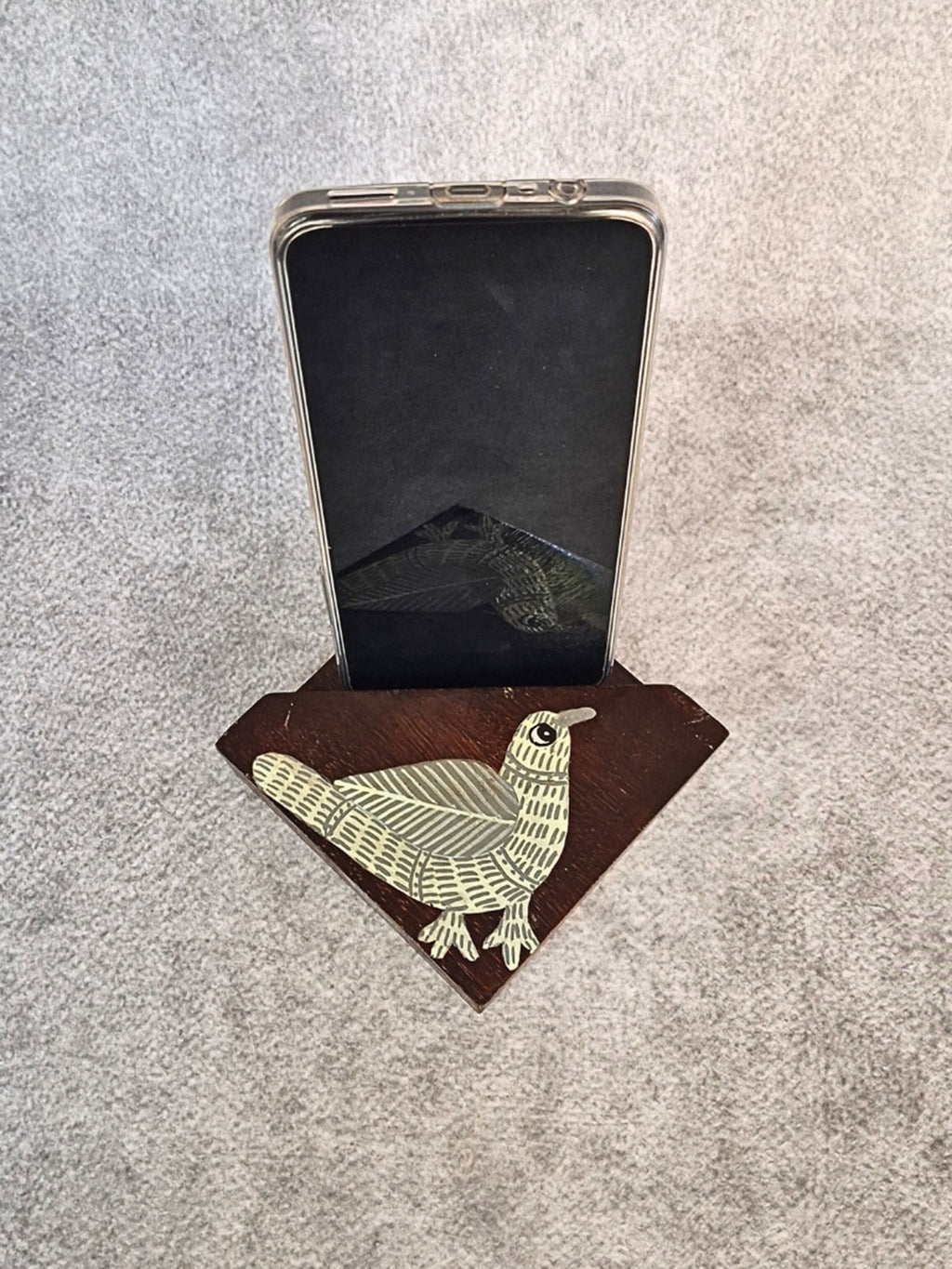 Stylish & Functional Hand Painted Gond Art Focussed Bird Mobile holder ...