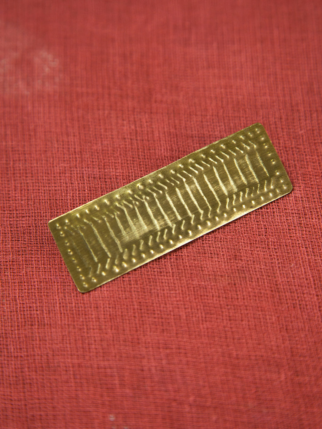Gold Tribal Long Rectangle Brooch