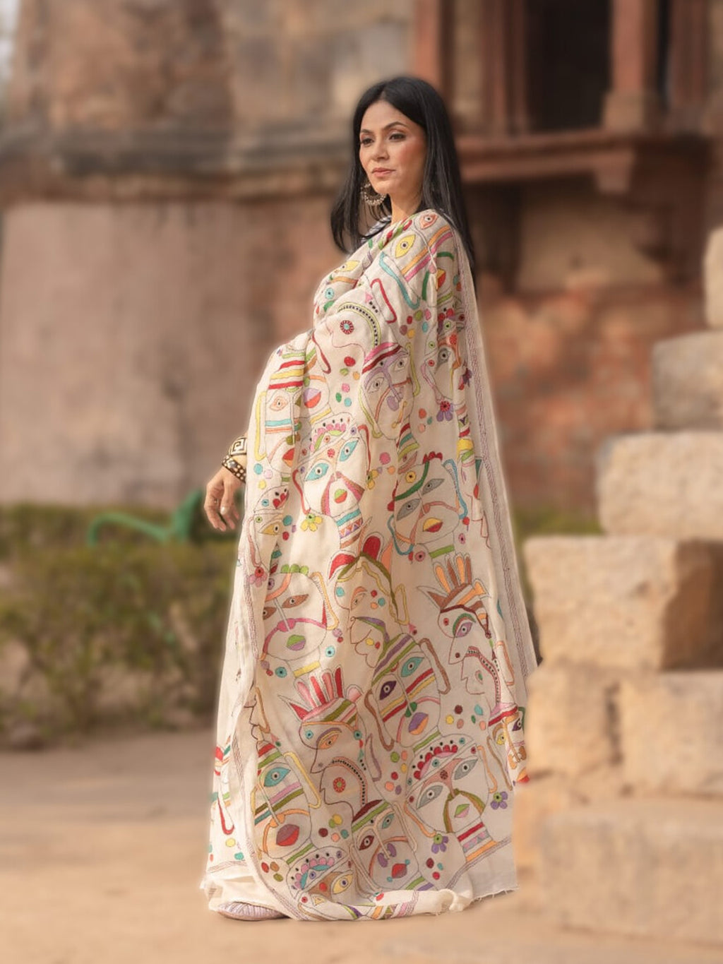Flourish Women’s Saree – Hand Embroidered Cotton Saree for Casual Wear
