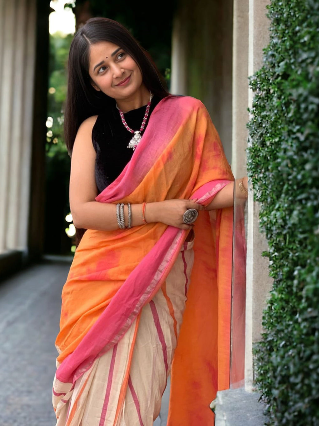 Flourish Women’s Saree – Natural Dyeing Cotton Saree for Casual Wear