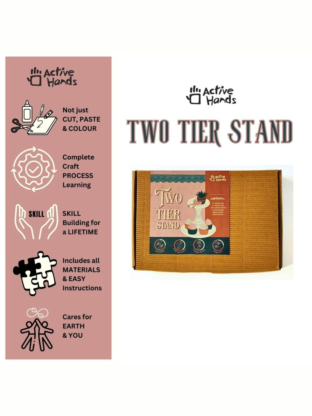 Versatile 2-Tier Wooden Stand - Décor, Food Display & Organiser – Flourish