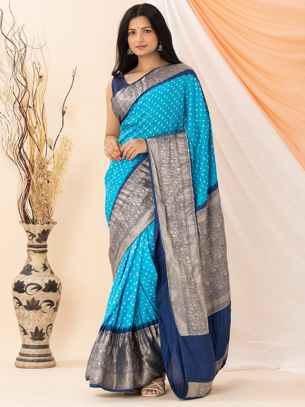 Turquoise Blue Dyed Sarees for Vibrant Elegance – Flourish