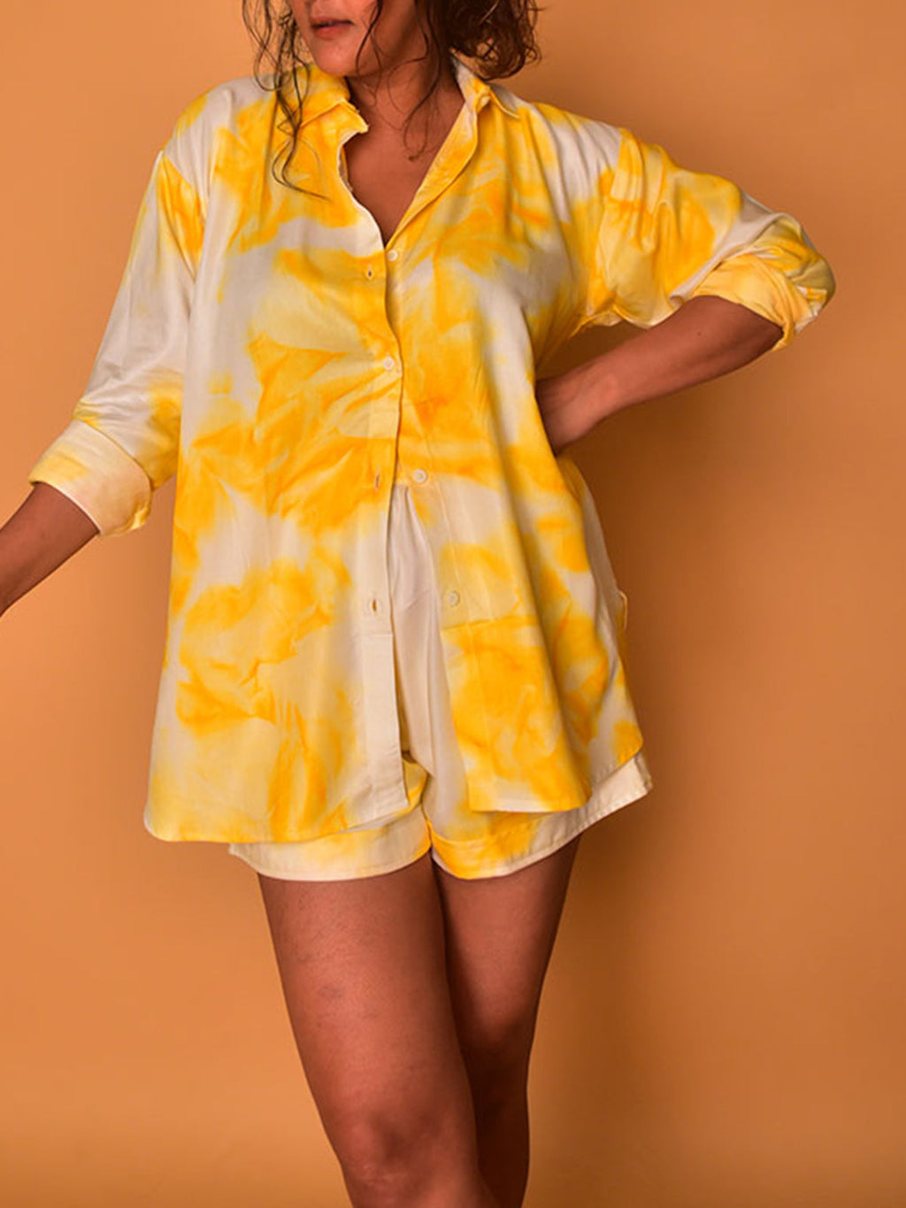 Shop Women Coord Sets at Flourish – Stylish Yellow Tie-dye viscose ...