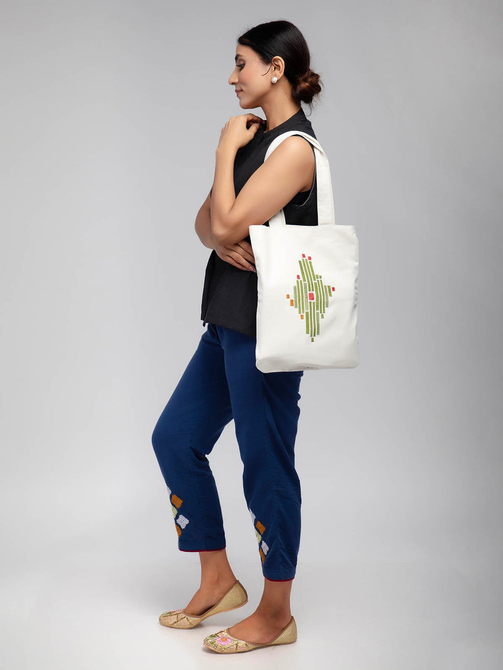 Hand Embroidered Tote Bag - Cream – Flourish